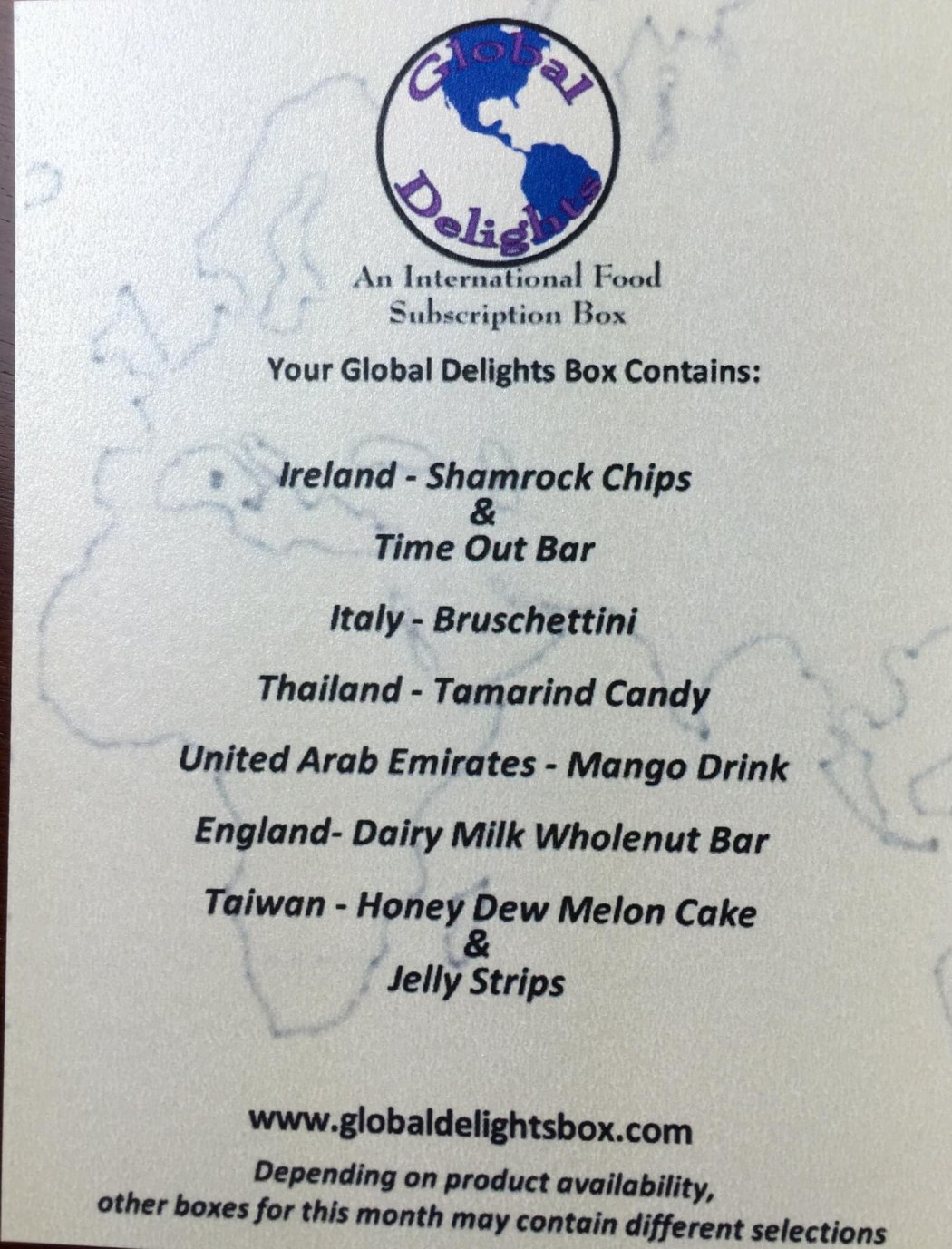 March 2015 Global Delights Review - International Food Subscription Box ...