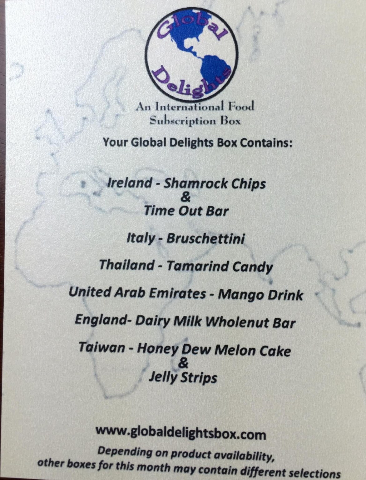 March 2015 Global Delights Review - International Food Subscription Box ...