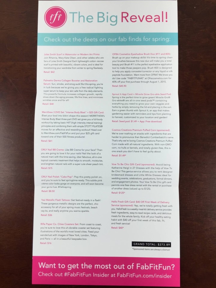 #FabFitFun Box Review Spring 2015 + $10 Coupon - Hello Subscription