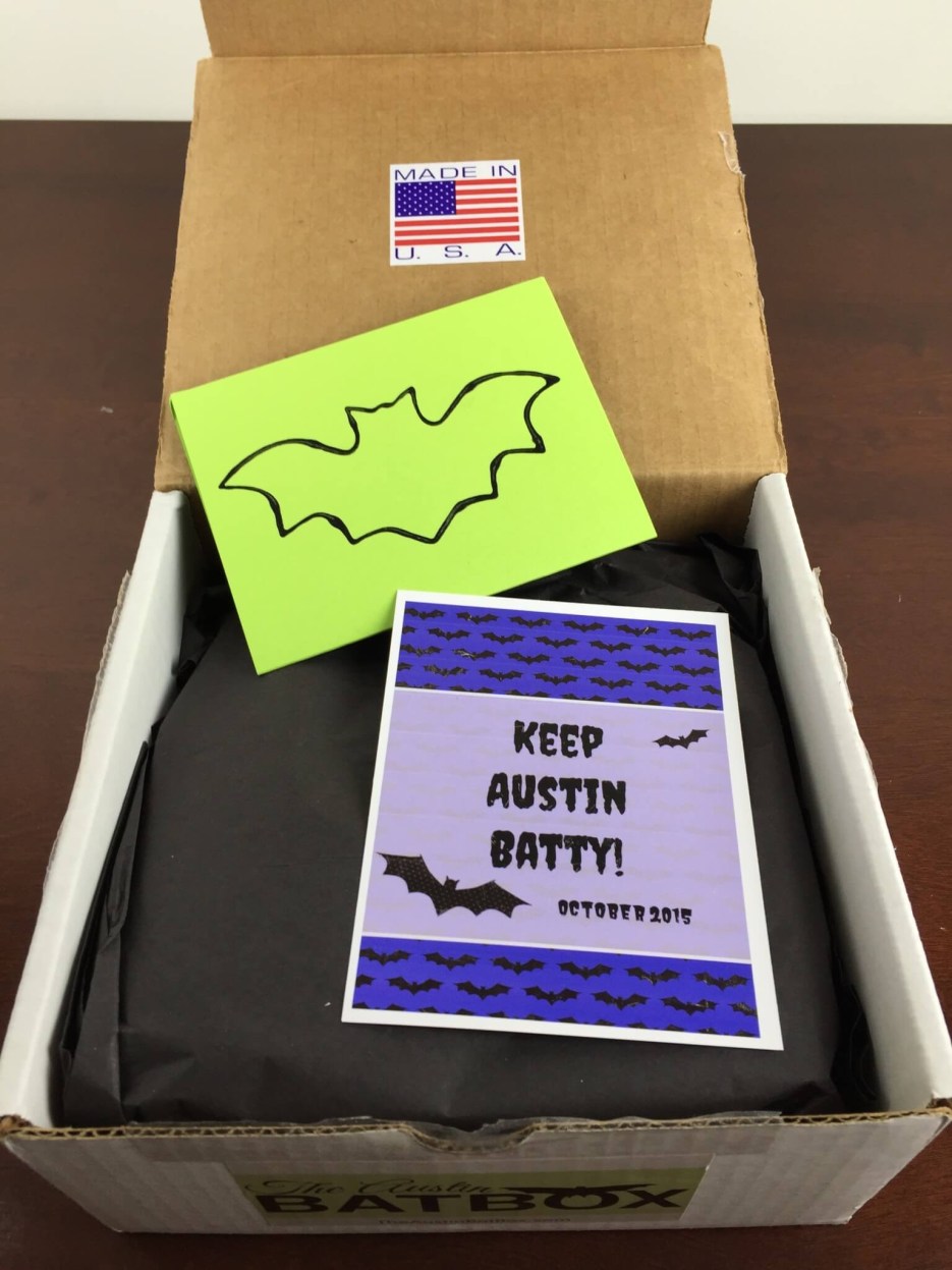 October 2015 Austin Bat Box Subscription Box Review & Coupon - Hello ...
