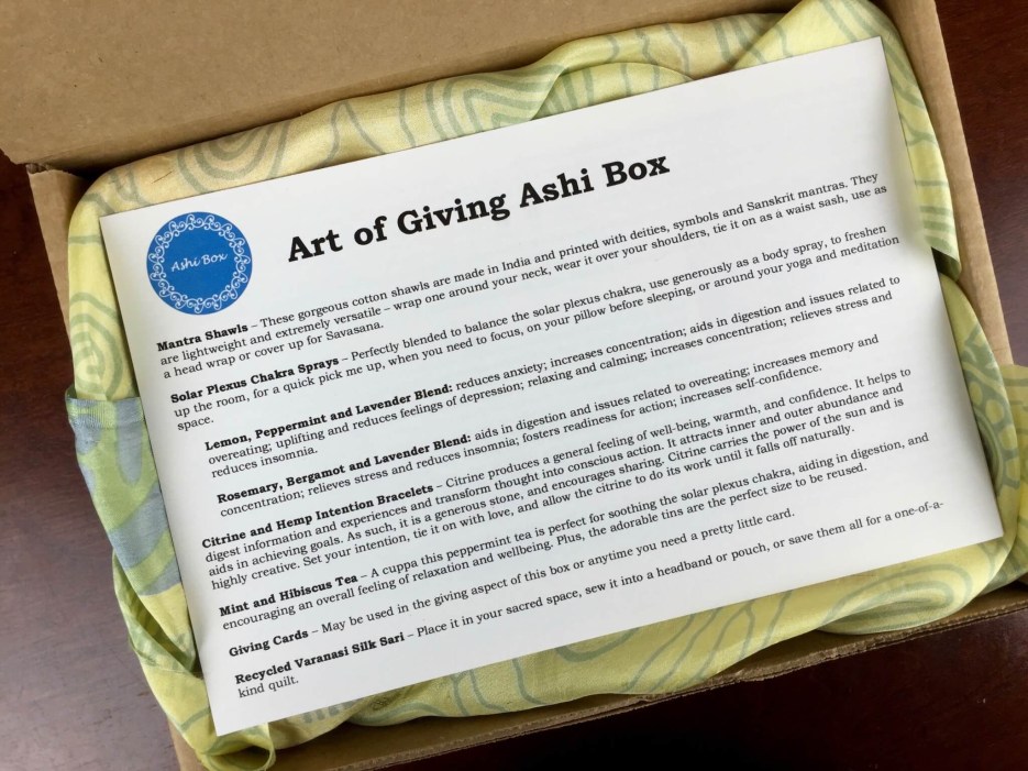 Ashi Box Yoga & India Subscription Box Review + Black Friday Coupon ...