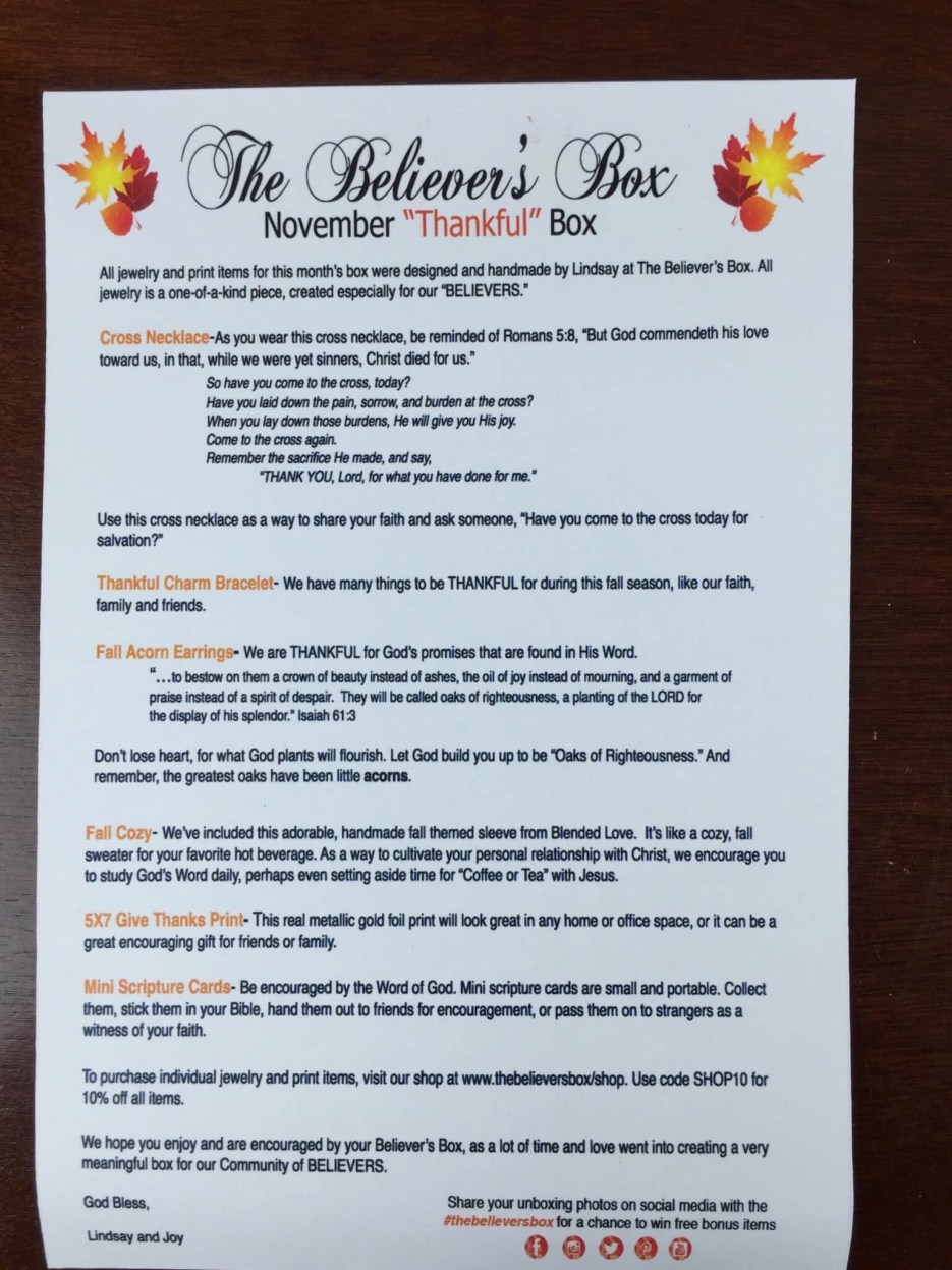 The Believer's Box Subscription Box Review & Coupon Code - November ...