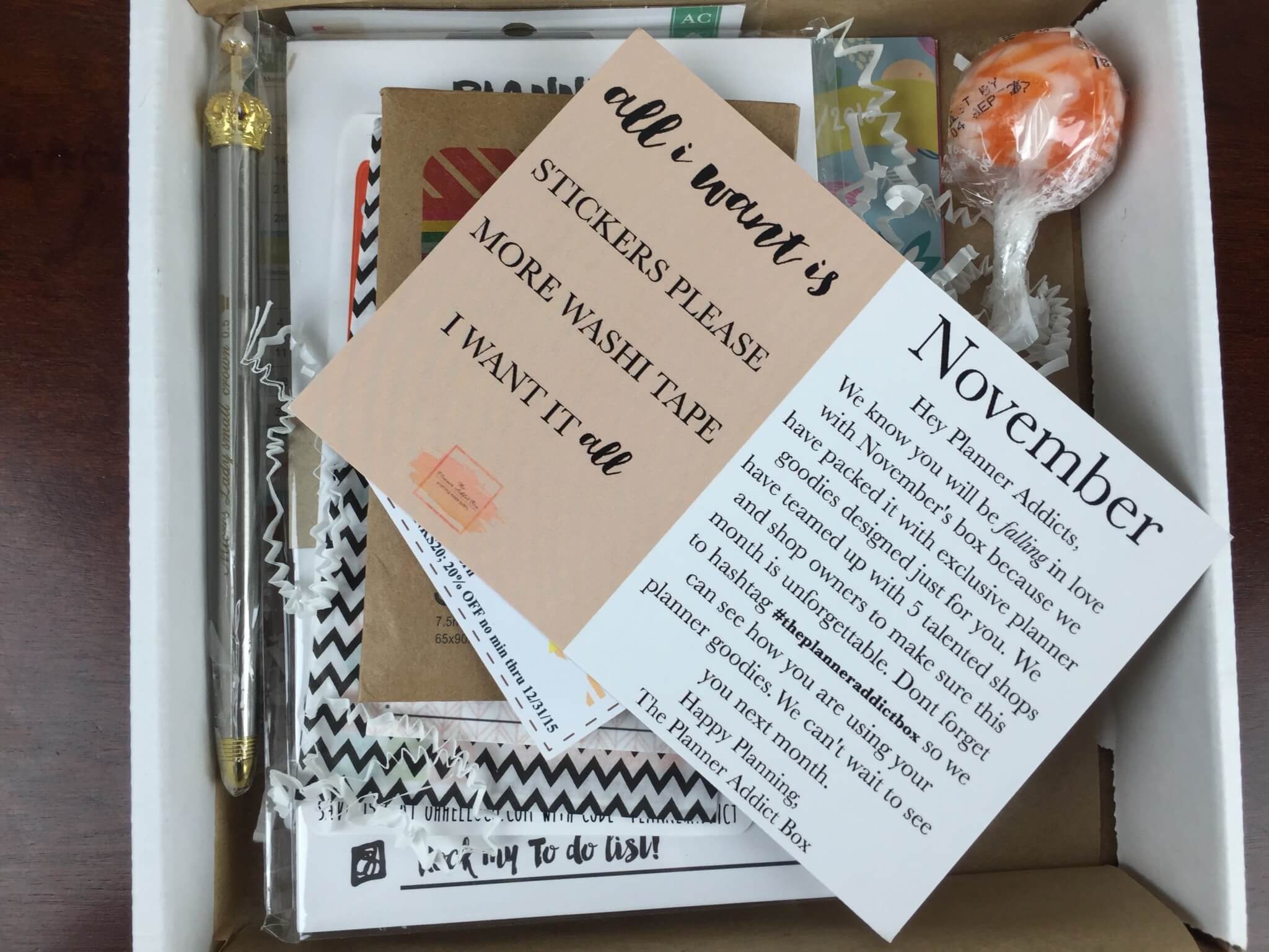 The Planner Addict Box November 2015 Subscription Box Review - Hello ...