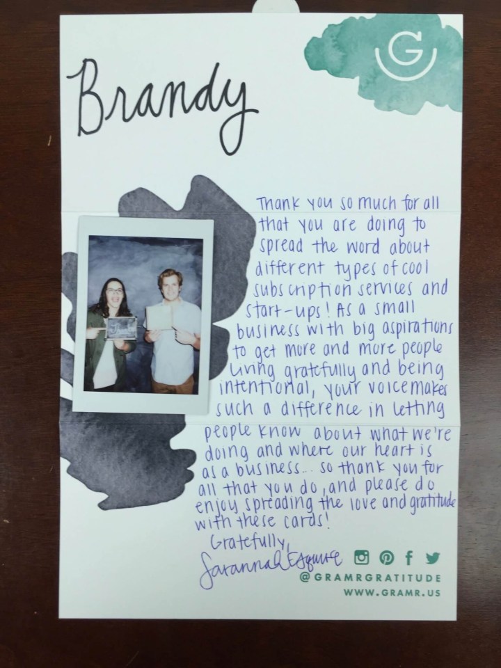 Gramr Quarterly Subscription Box Review - Winter 2015 - Hello Subscription