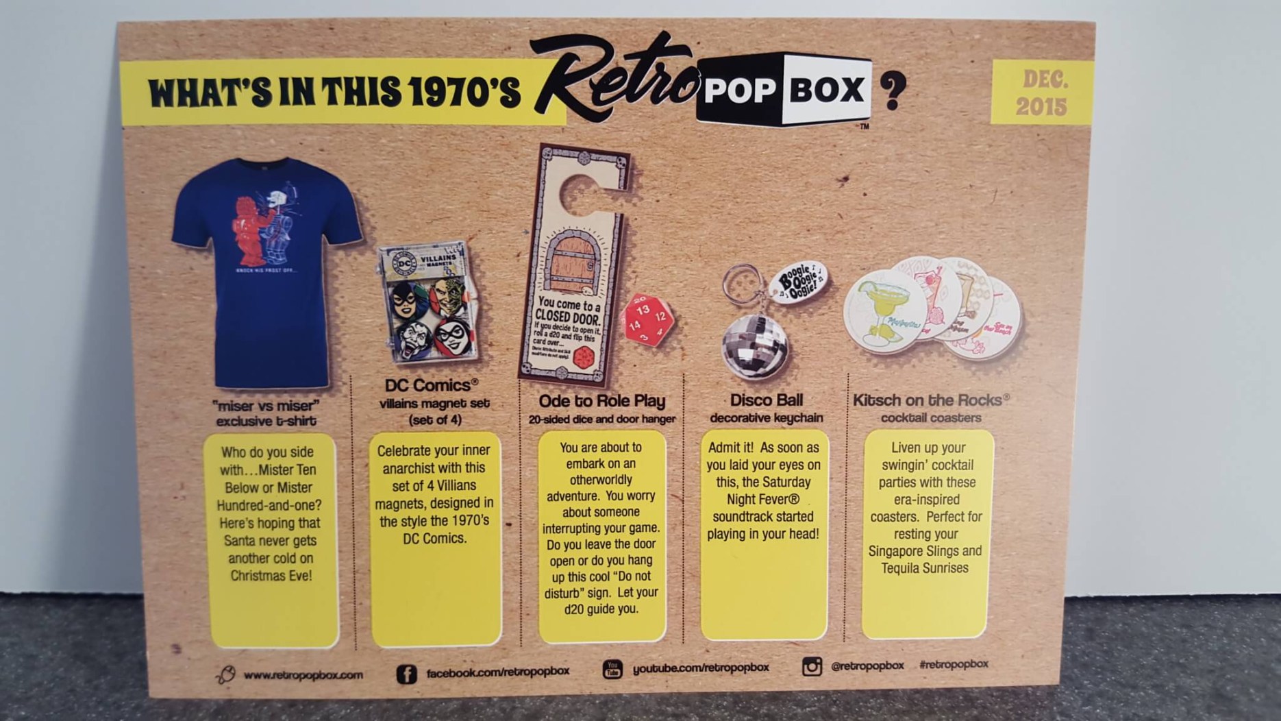 Retro Pop Box Subscription Box Review + Coupon - December 2015 70's Box ...