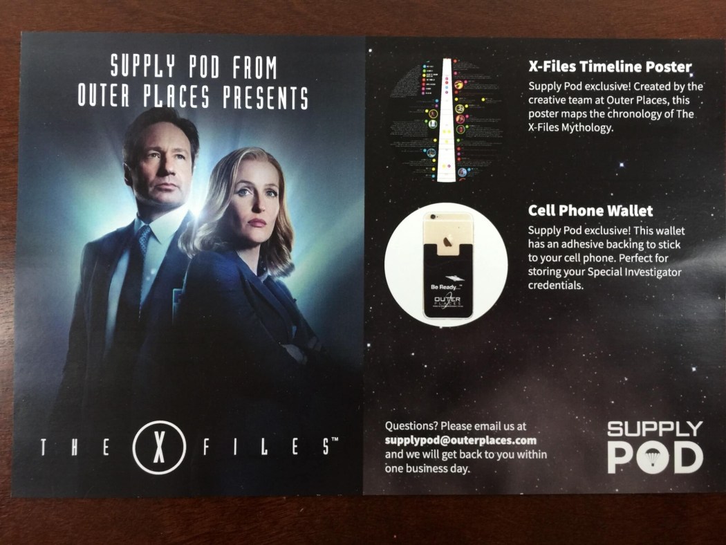 Supply Pod February 2016 Subscription Box Review & Coupon - X-Files Box ...