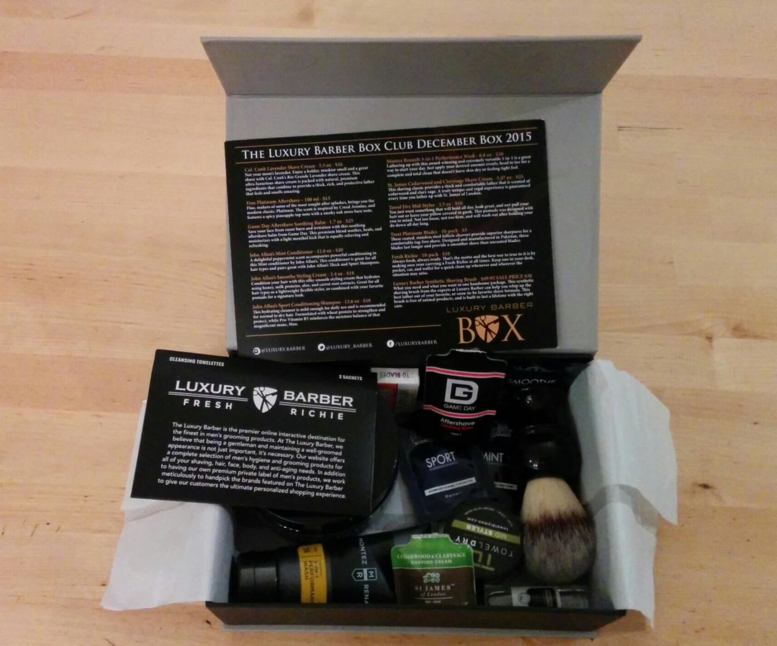 Luxury Barber Box Club Review, December 2015 Edition - Hello Subscription