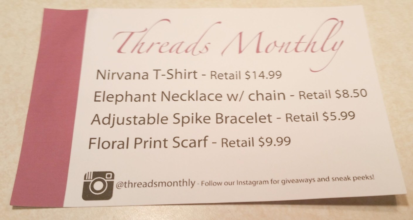 Threads Monthly Subscription Box Review & Coupon - February 2016 ...