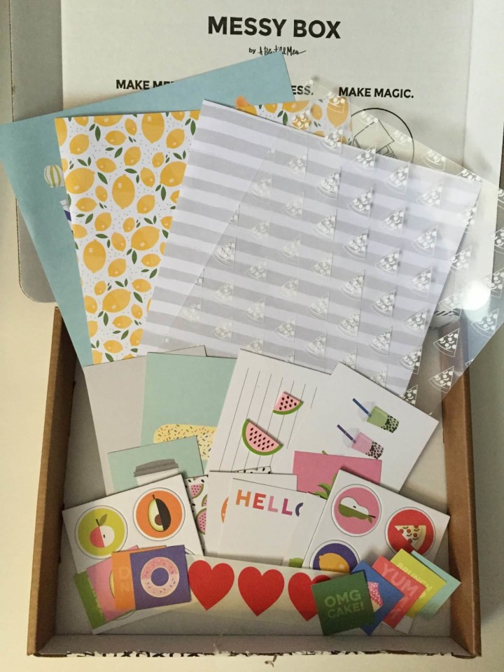 Messy Box February 2016 Subscription Box Review - Hello Subscription