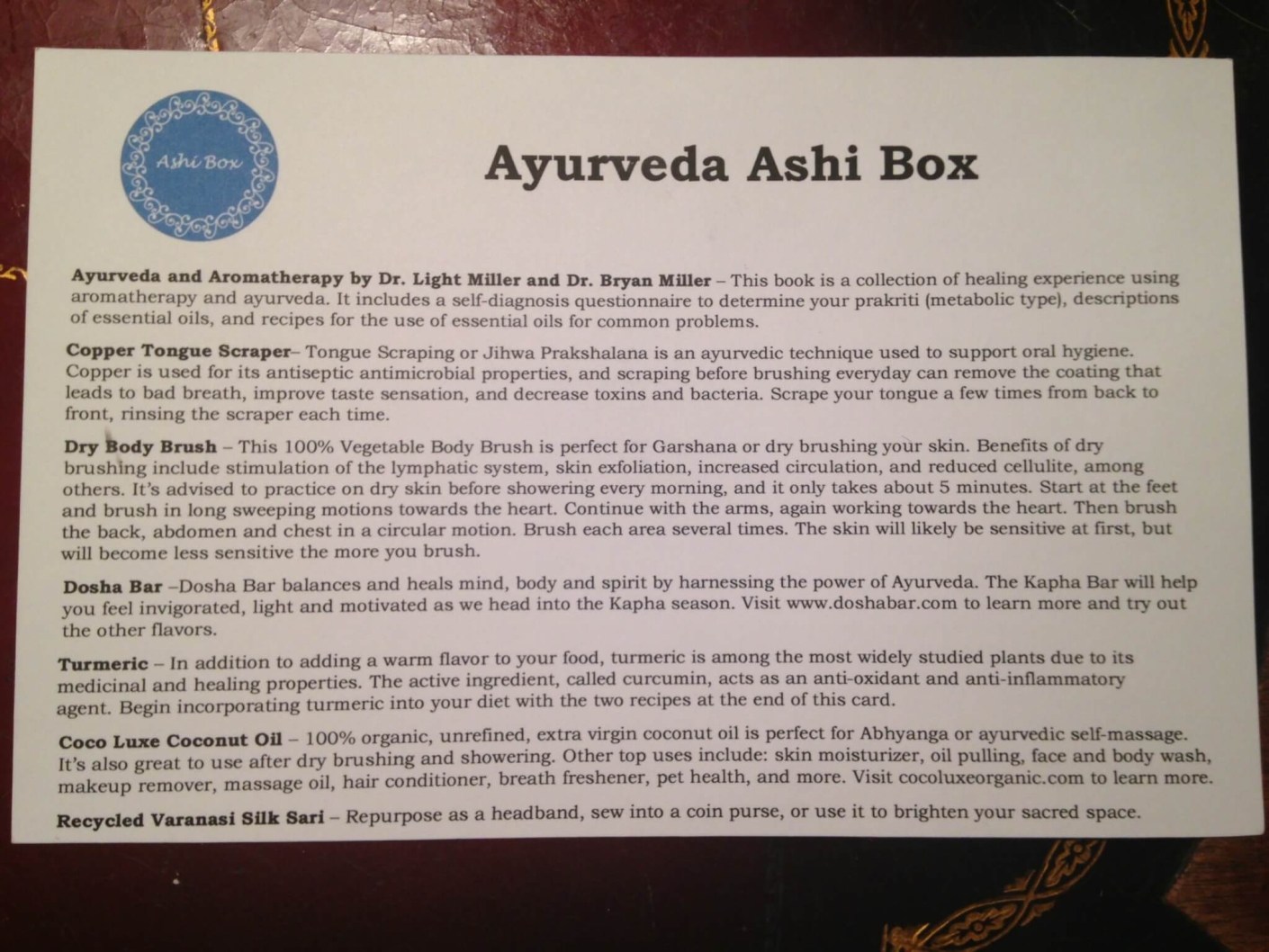 Ashi Box January 2016 Subscription Box Review - Ayurveda Box - Hello ...
