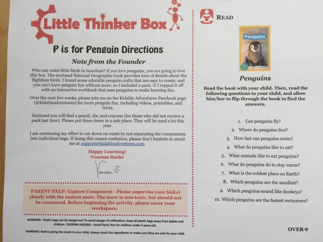 February 2016 Little Thinker Box Subscription Box Review - Hello ...
