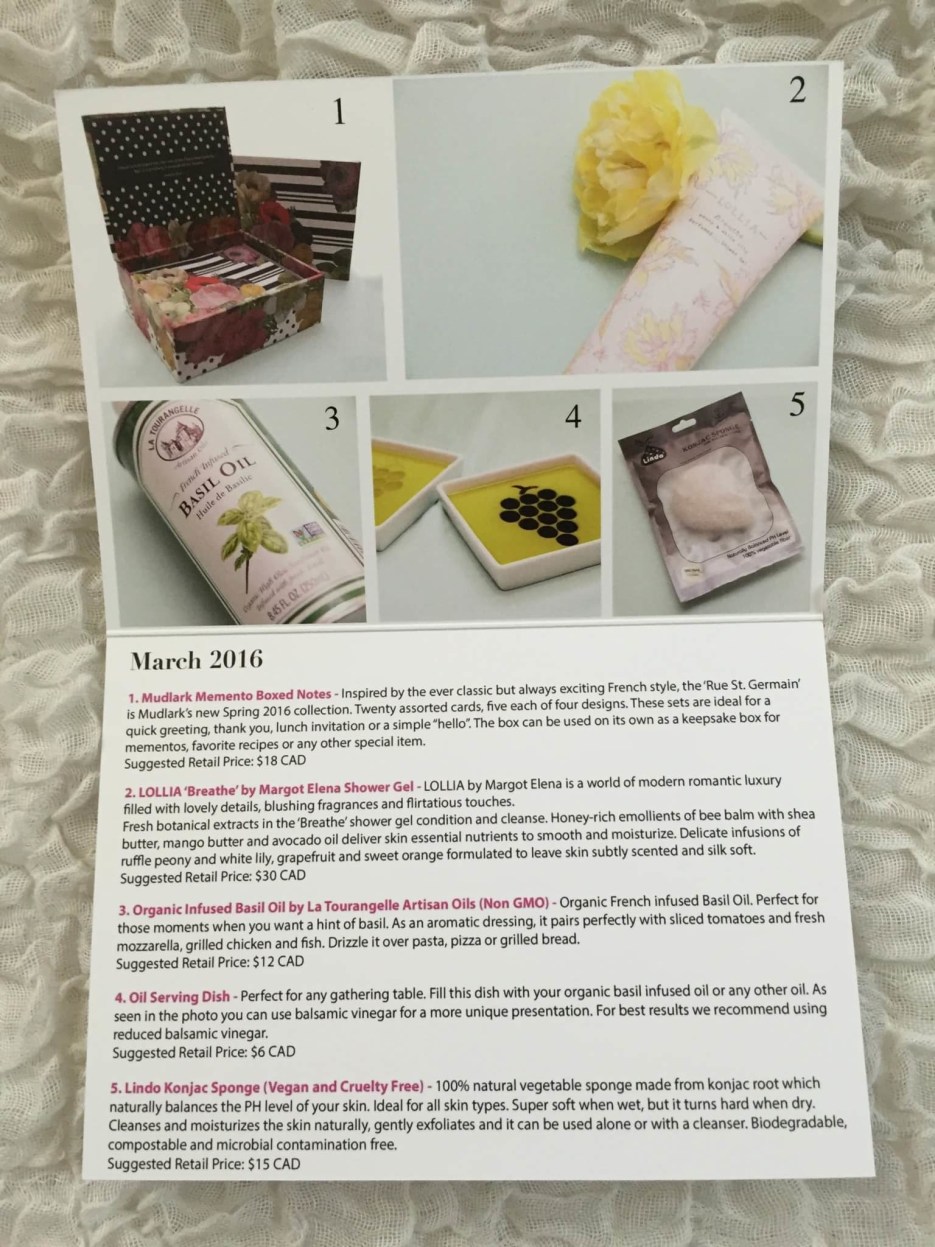 White Willow Box March 2016 Subscription Box Review - Hello Subscription