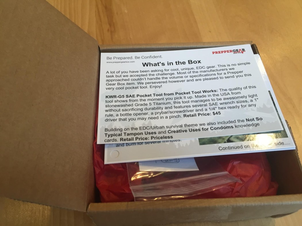 Prepper Gear Box March 2016 Subscription Box Review & Coupon - Hello ...
