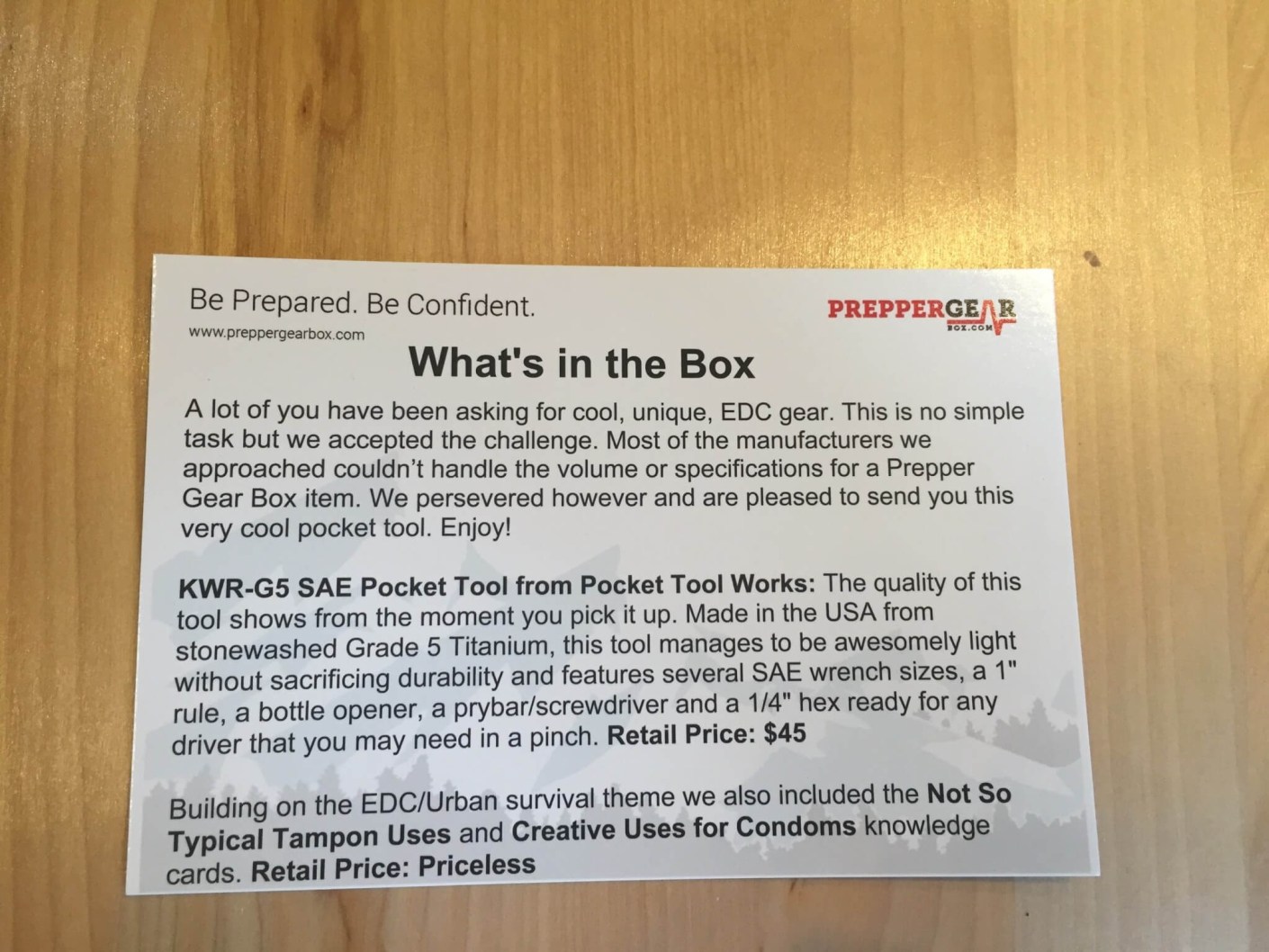 Prepper Gear Box March 2016 Subscription Box Review & Coupon - Hello ...