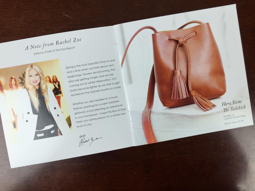 Rachel Zoe Box of Style Spring 2016 Review + Giveaway - Hello Subscription