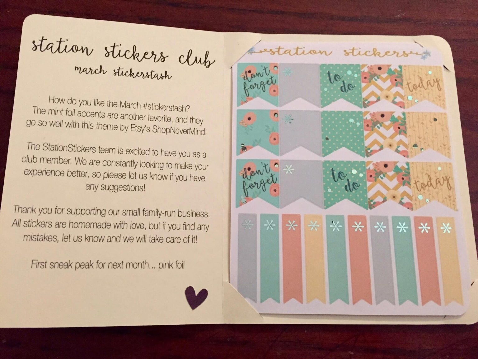 Station Stickers Club Review - March 2016 - Hello Subscription