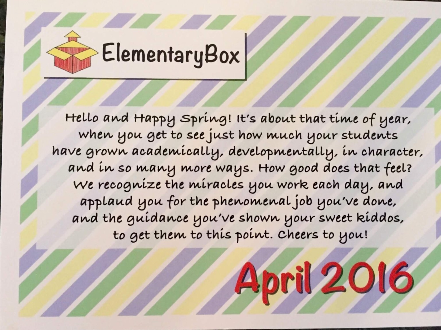 ElementaryBox April 2015 Subscription Box Review & Coupon - Hello ...