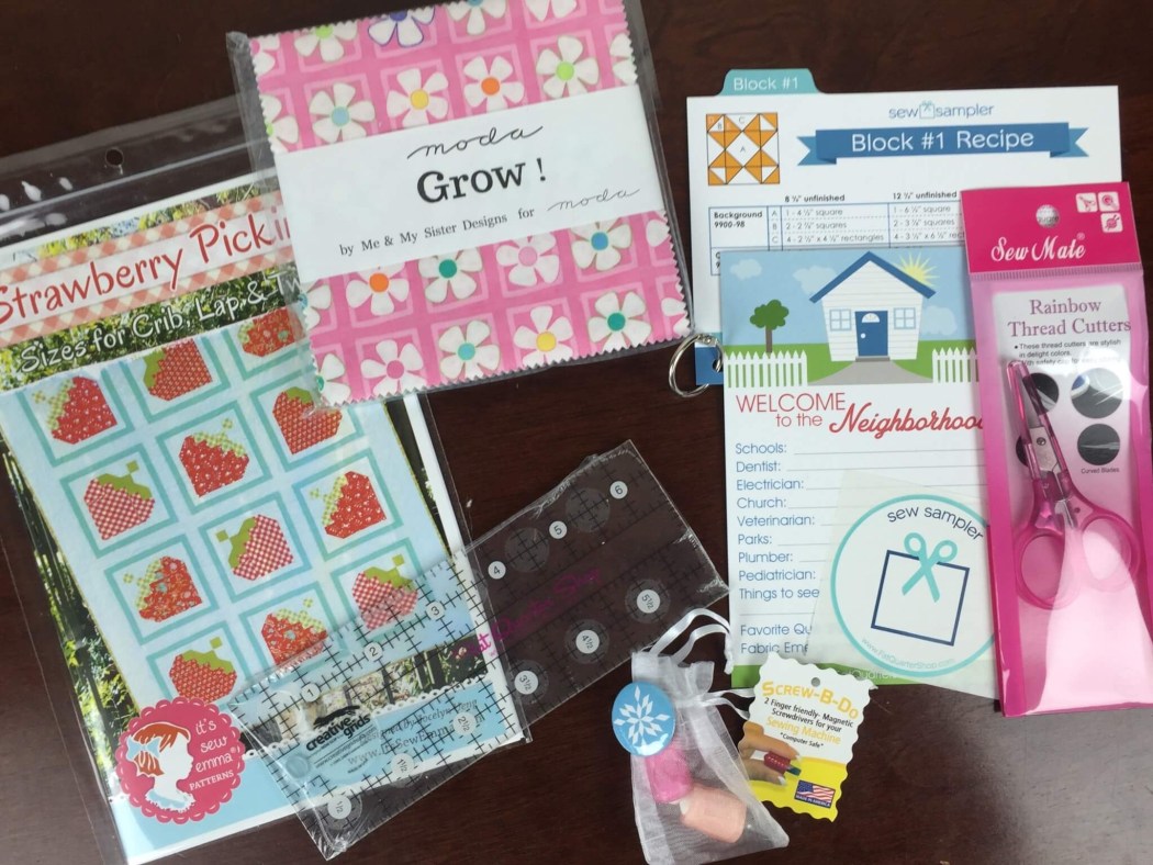 Sew Sampler April 2016 Monthly Box Subscription Box Review - Hello ...