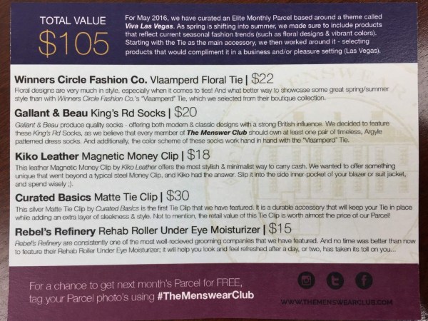 Menswear Club Subscription Box Review - May 2016 - Hello Subscription