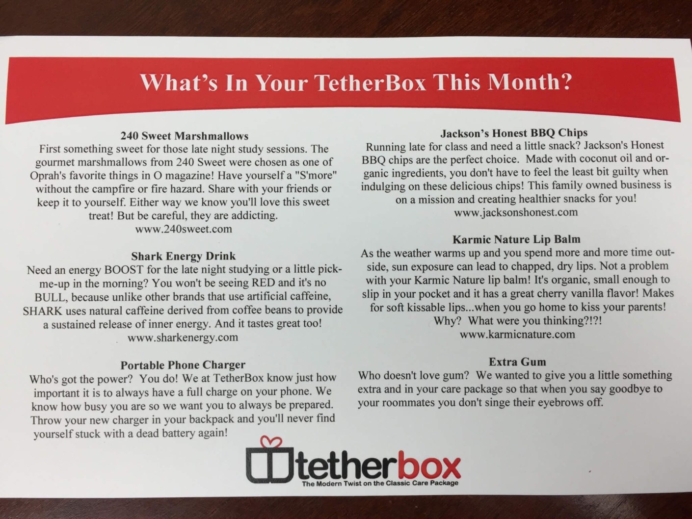 TetherBox April 2016 Subscription Box Review & Coupon - Hello Subscription