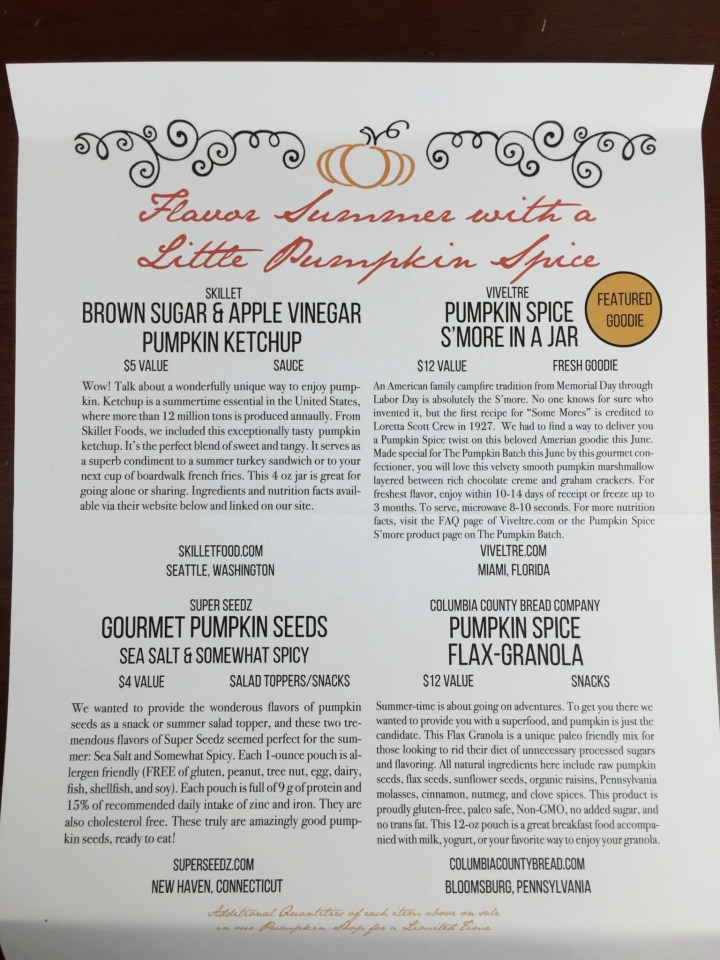 The Pumpkin Batch June 2016 Subscription Box Review - Hello Subscription