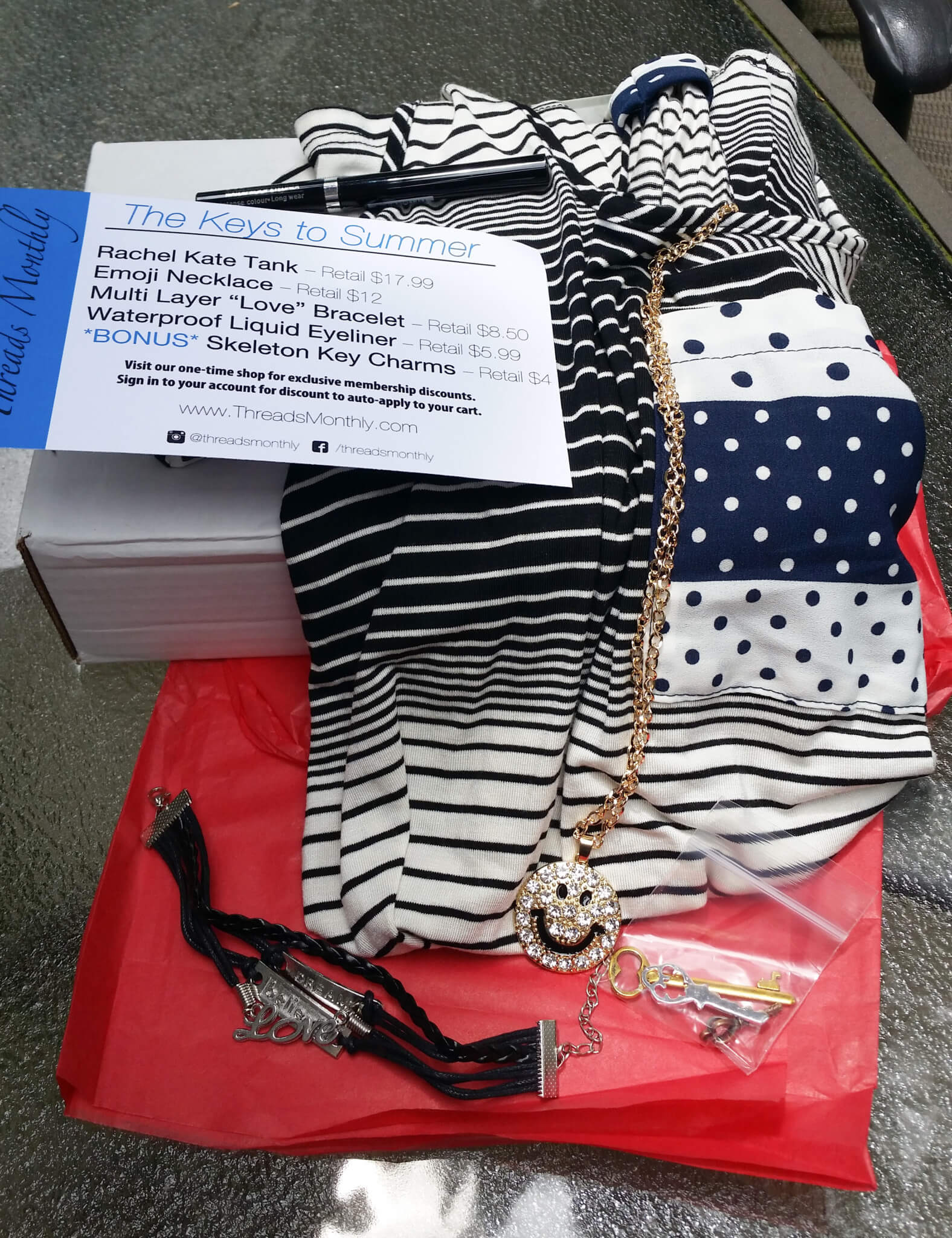 Threads Monthly July 2016 Subscription Box Review - Hello Subscription