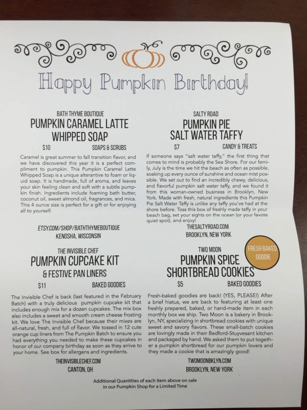 The Pumpkin Batch July 2016 Subscription Box Review - Hello Subscription