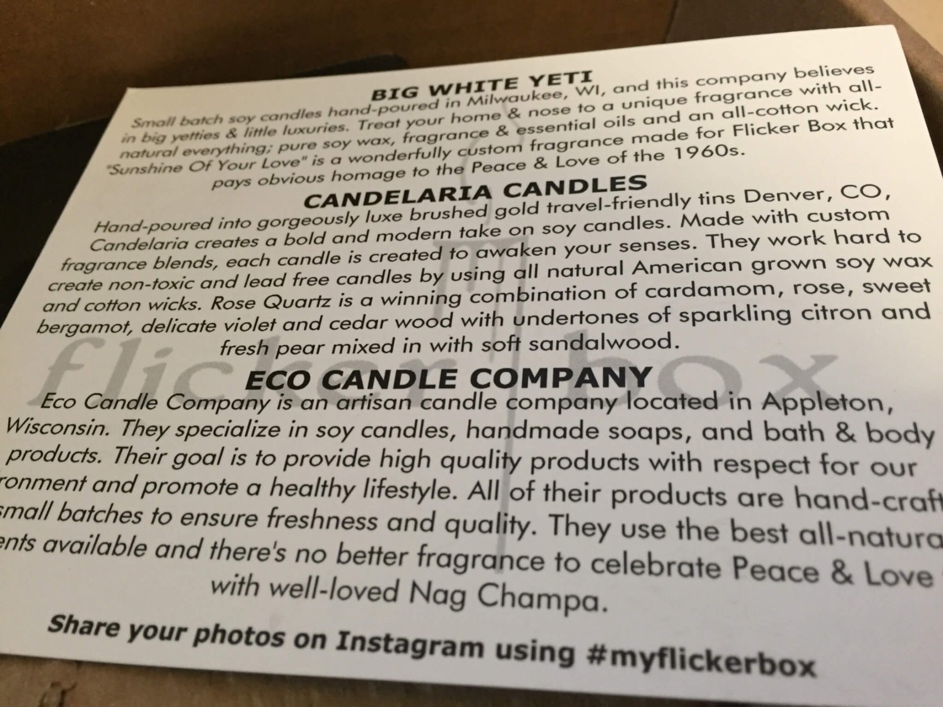 Flicker Box August 2016 Subscription Box Review - Hello Subscription