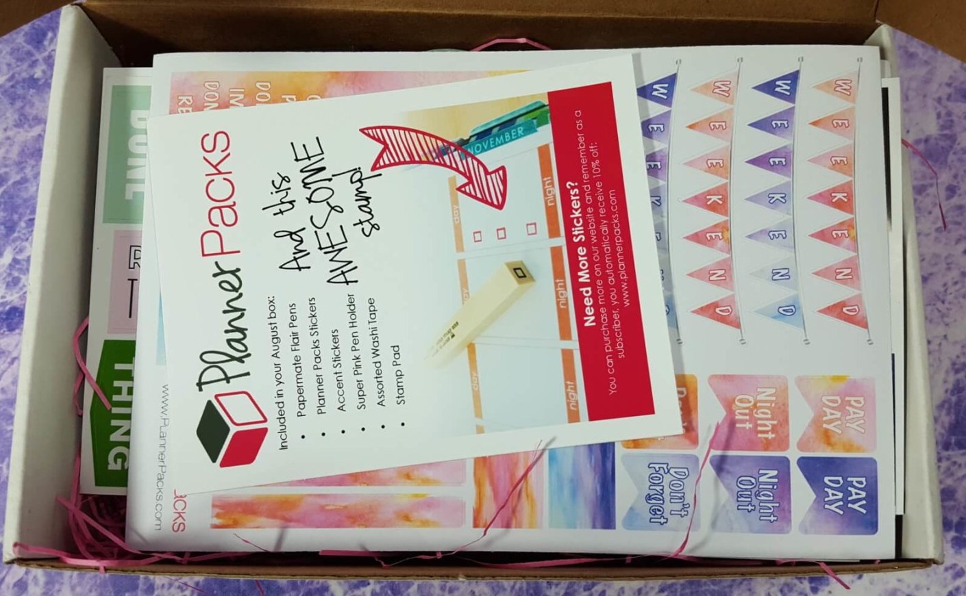 Planner Packs August 2016 Subscription Box Review & Coupon - Hello ...