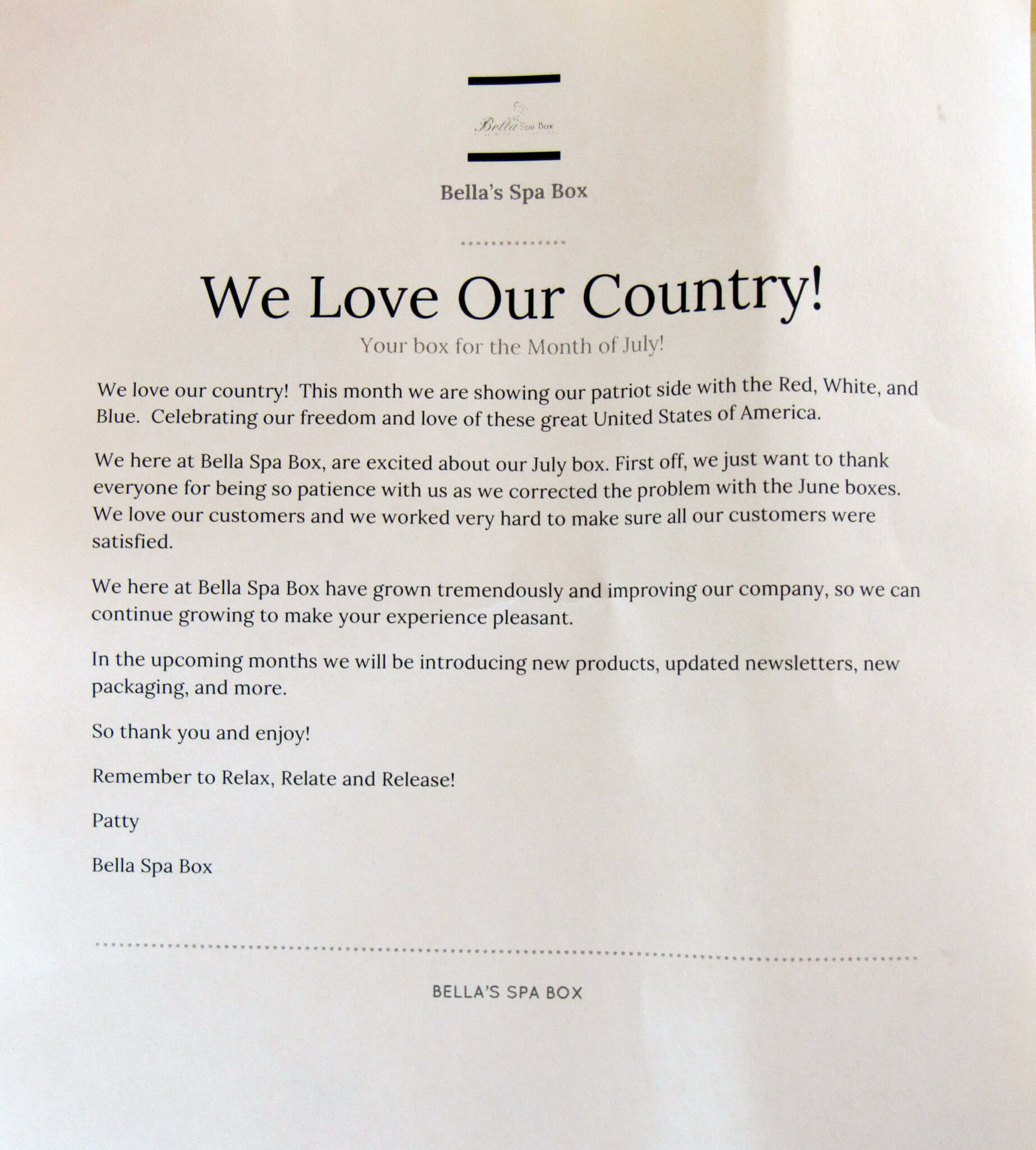 Bella's Spa Box July 2016 Subscription Box Review - Hello Subscription