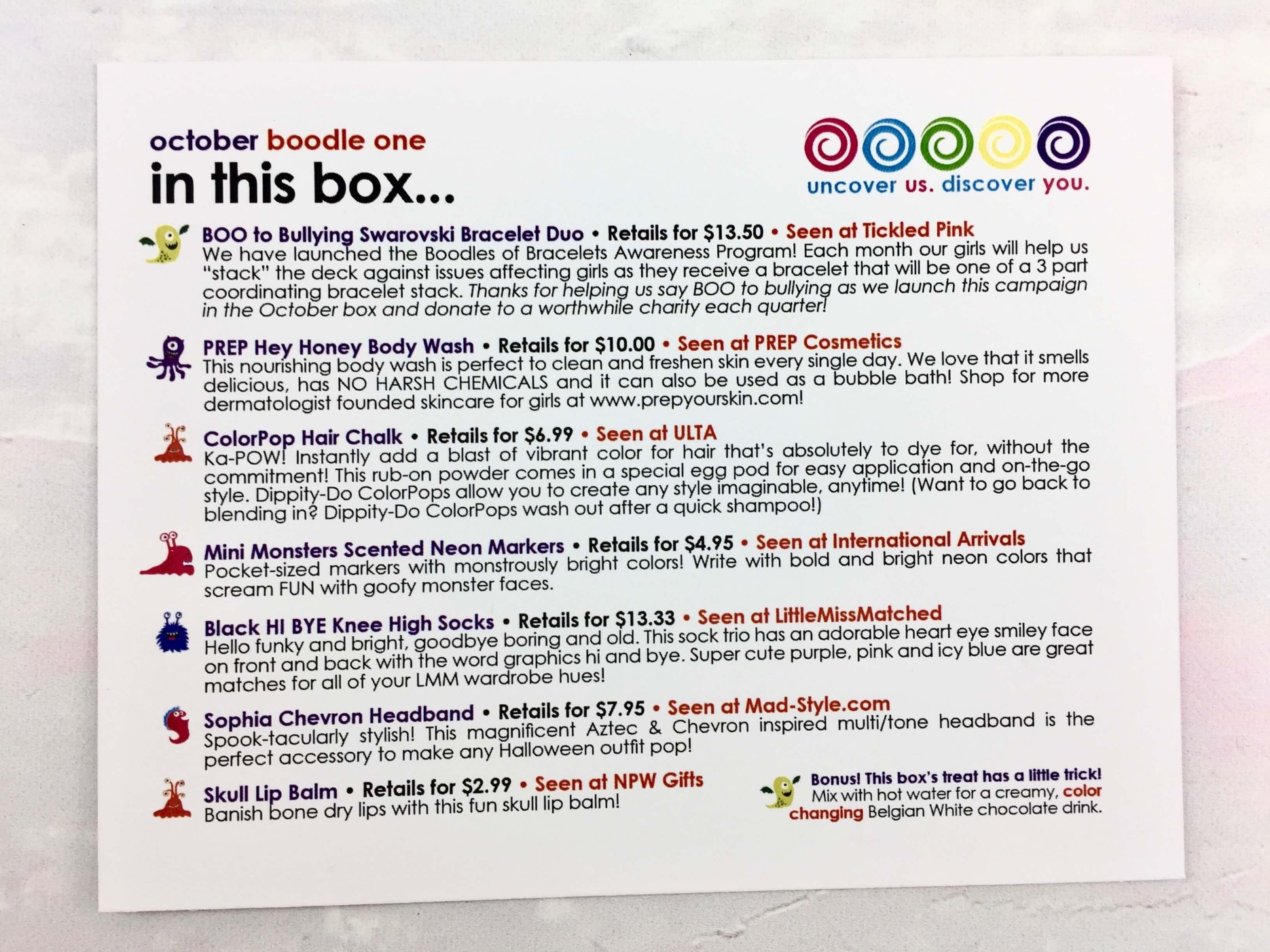 Boodle Box October 2016 Subscription Box Review - Hello Subscription