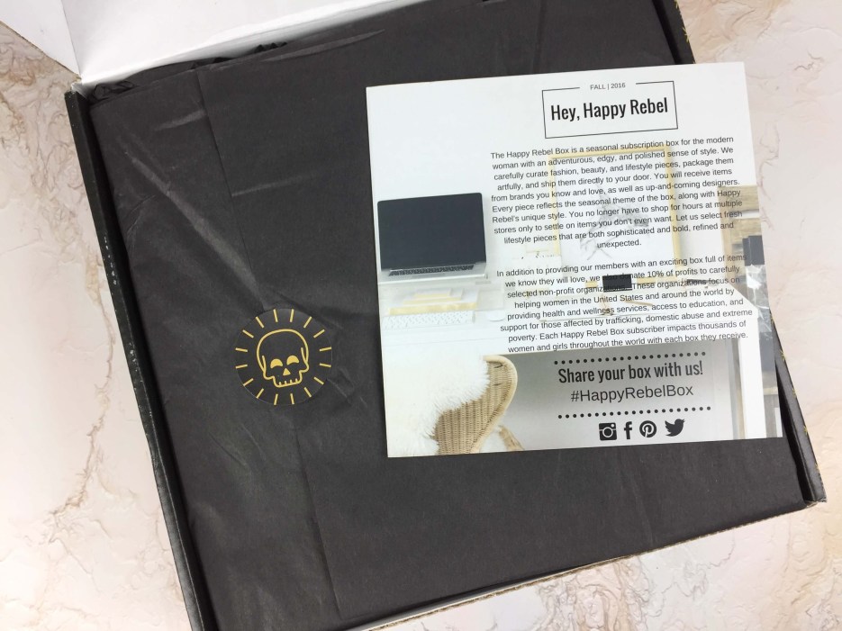 Happy Rebel Subscription Box Review + Coupon - Fall 2016 - Hello ...