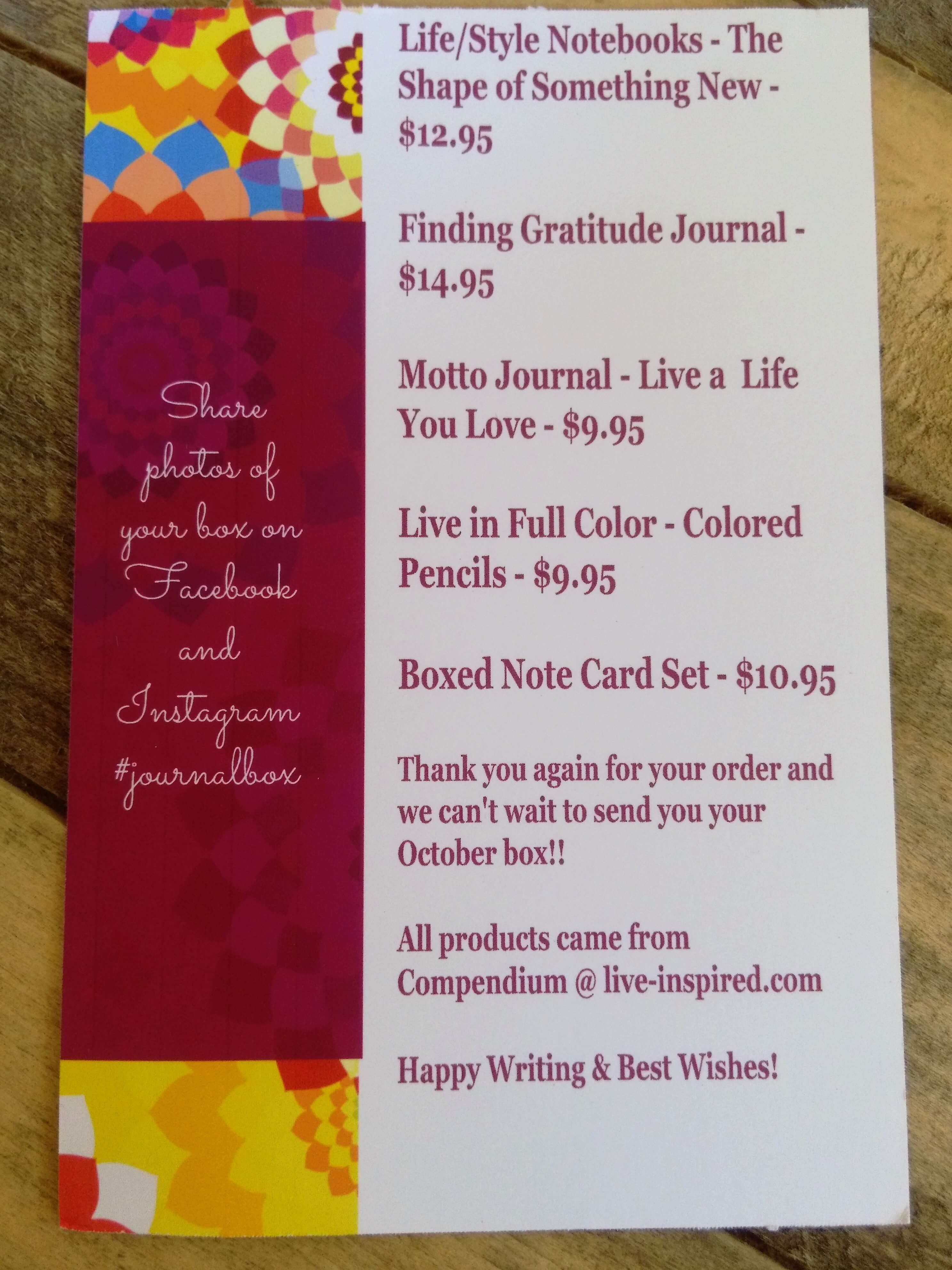 Journal Box Subscription Box Review + Coupon - September 2016 - Hello ...