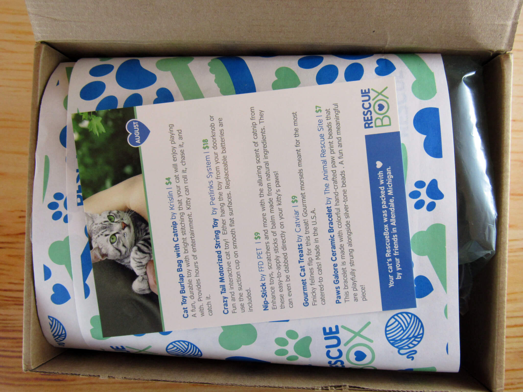 RescueBox Cat August 2016 Subscription Box Review - Hello Subscription