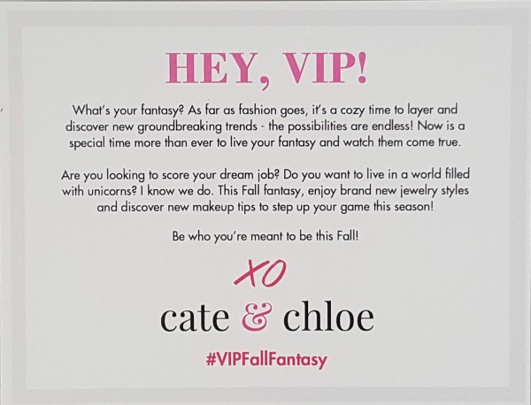 Cate & Chloe VIP Jewelry Subscription Box Review and Coupon - October ...
