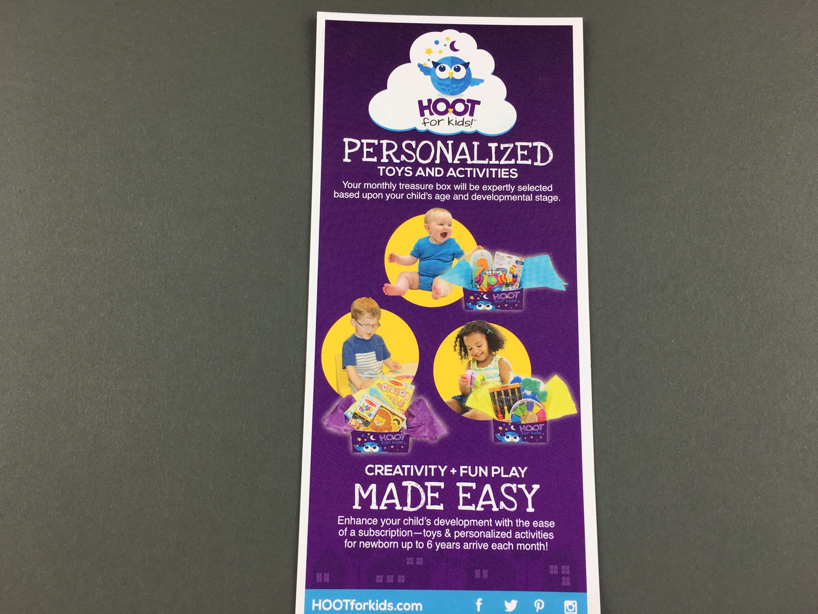 Hoot for Kids October 2016 Subscription Box Review - Hello Subscription