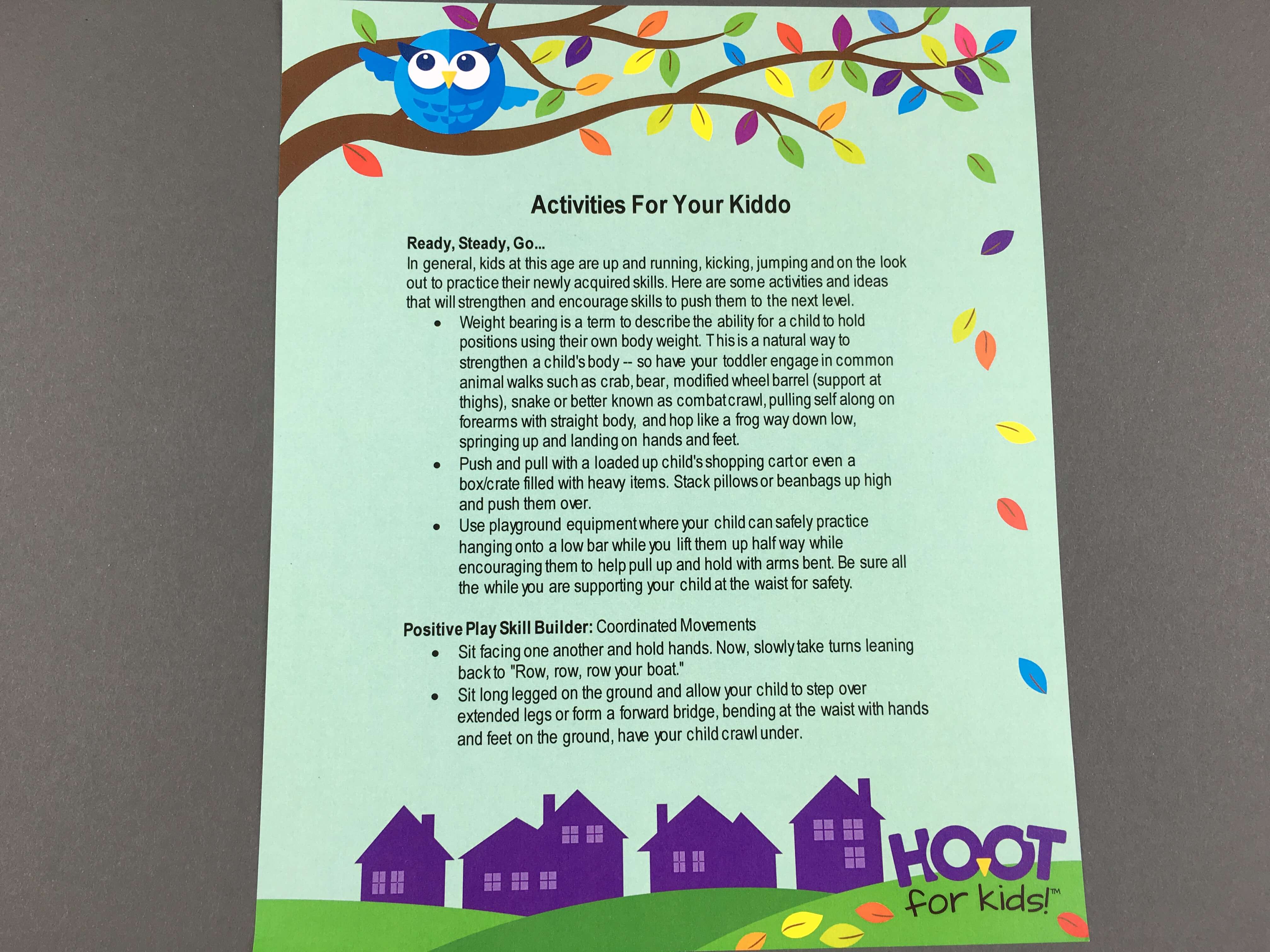Hoot for Kids October 2016 Subscription Box Review - hello subscription