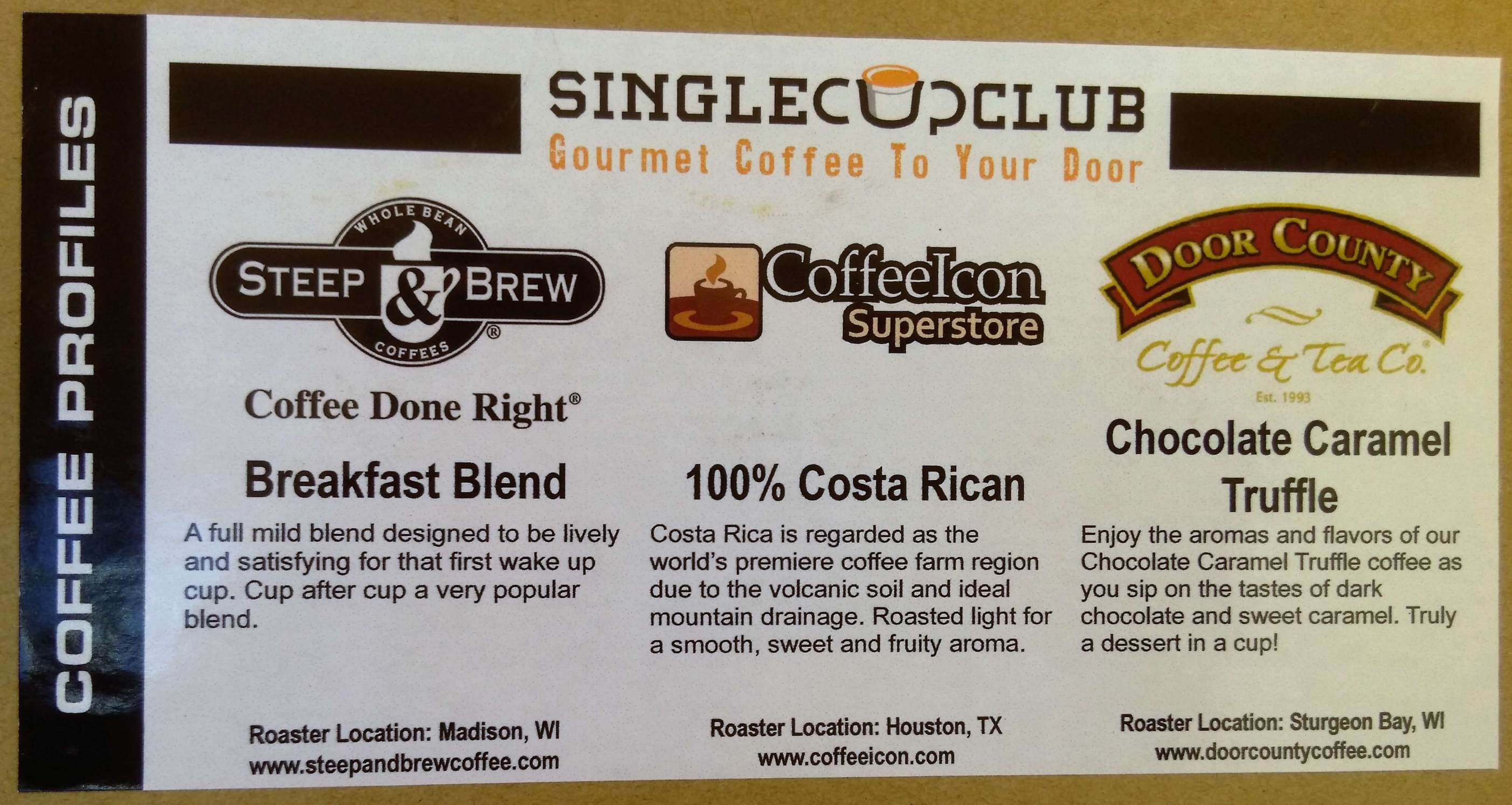 Single Cup Club Coffee Subscription Box Review + Coupon - October 2016 ...
