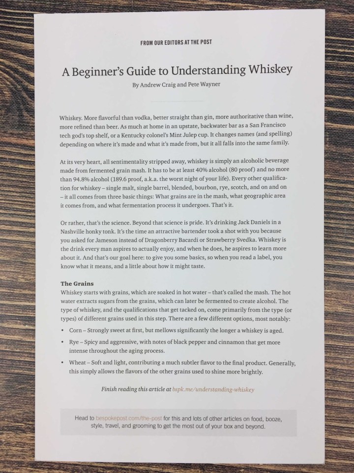 Bespoke Post CASK Box Review & Coupon - November 2016 - Hello Subscription