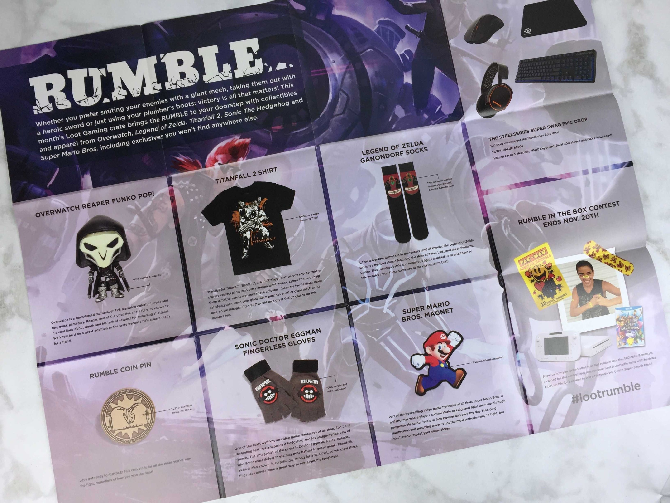 Loot Gaming October 2016 Subscription Box Review & Coupon - RUMBLE ...