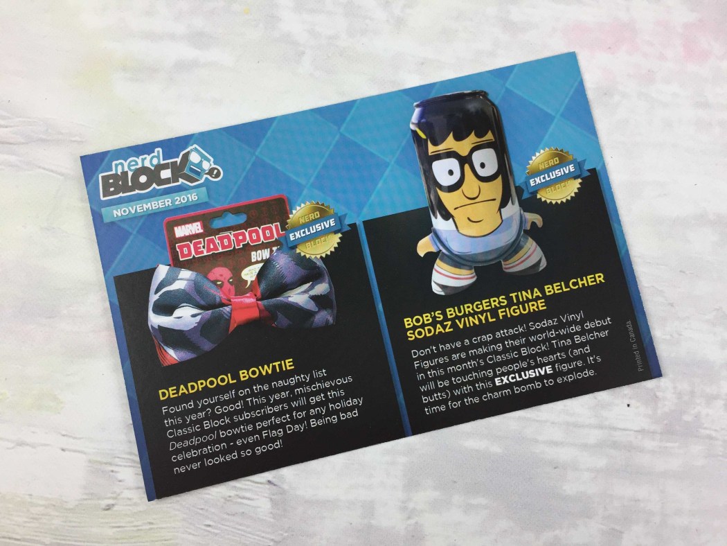 Nerd Block November 2016 Subscription Box Review + Coupon - Hello ...