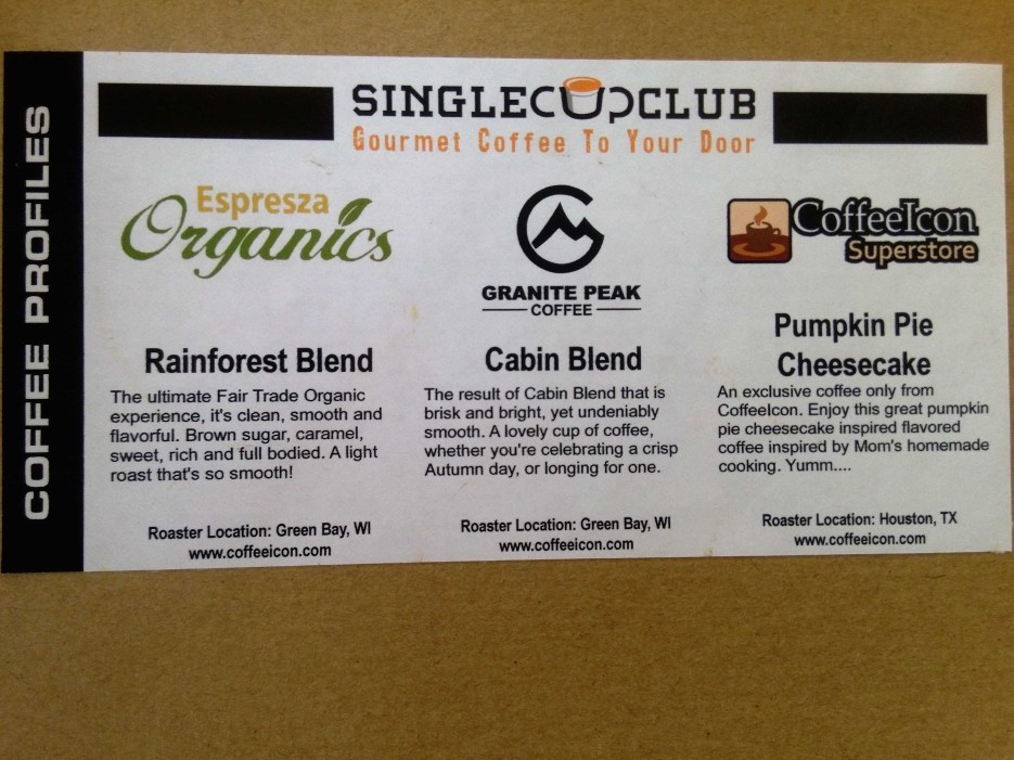 Single Cup Club Coffee Subscription Box Review + Coupon - November 2016 ...