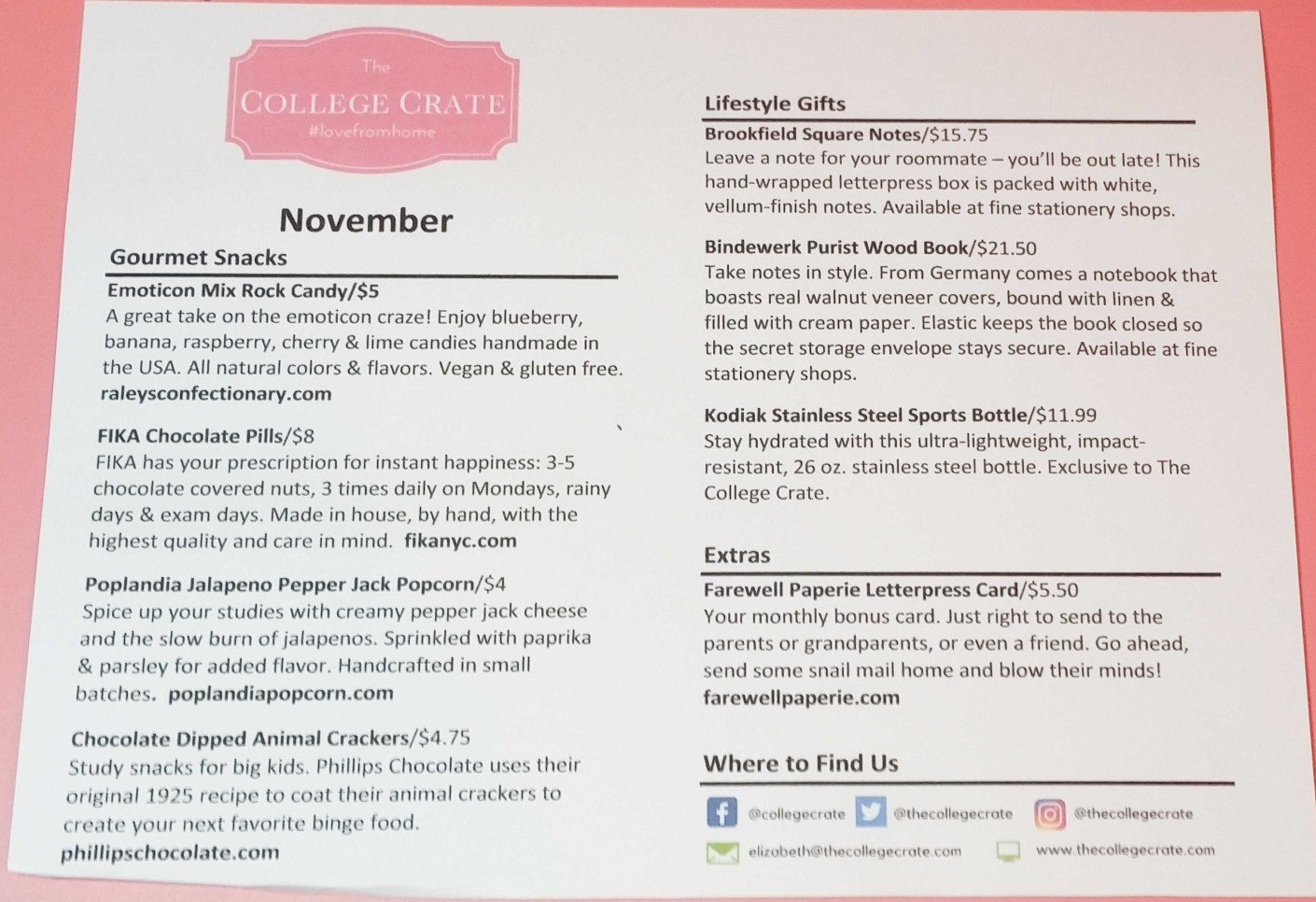 The College Crate Subscription Box Review - November 2016 - Hello ...