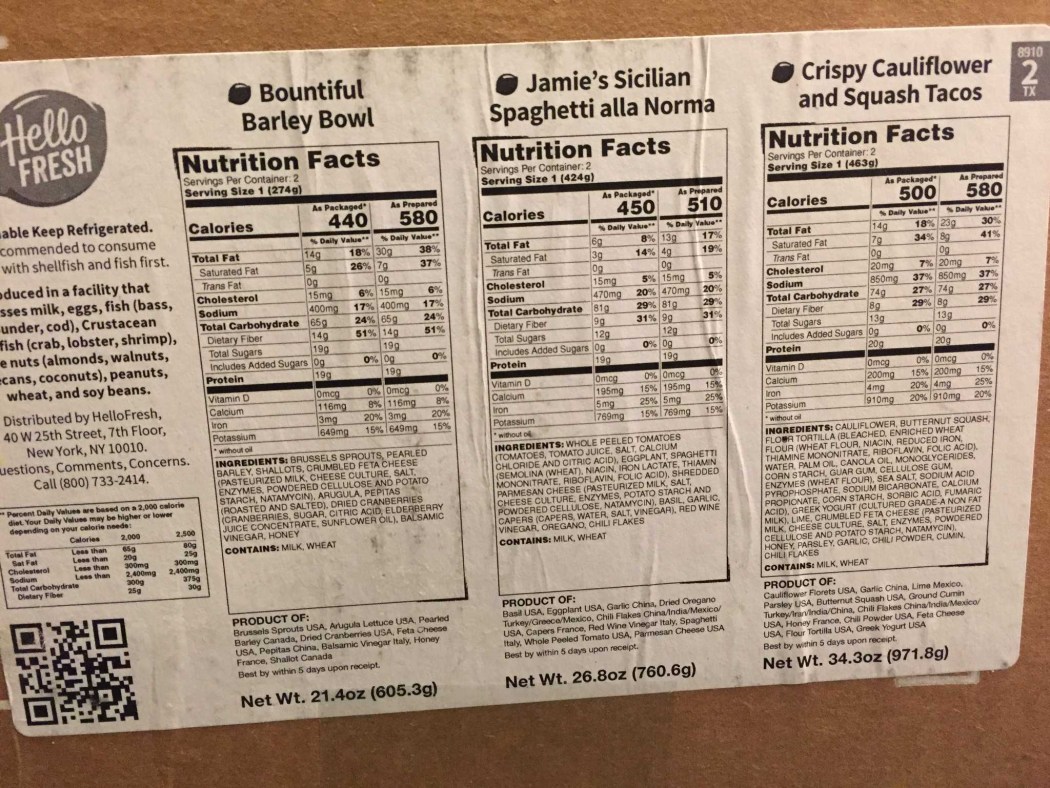 Hello Fresh Vegetarian December 2016 Subscription Box Review + Coupon ...