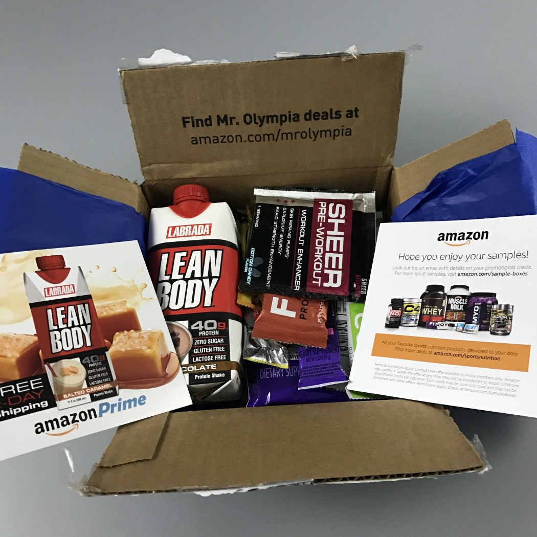 Amazon Mr. Olympia Prime Sample Box Review - Hello Subscription