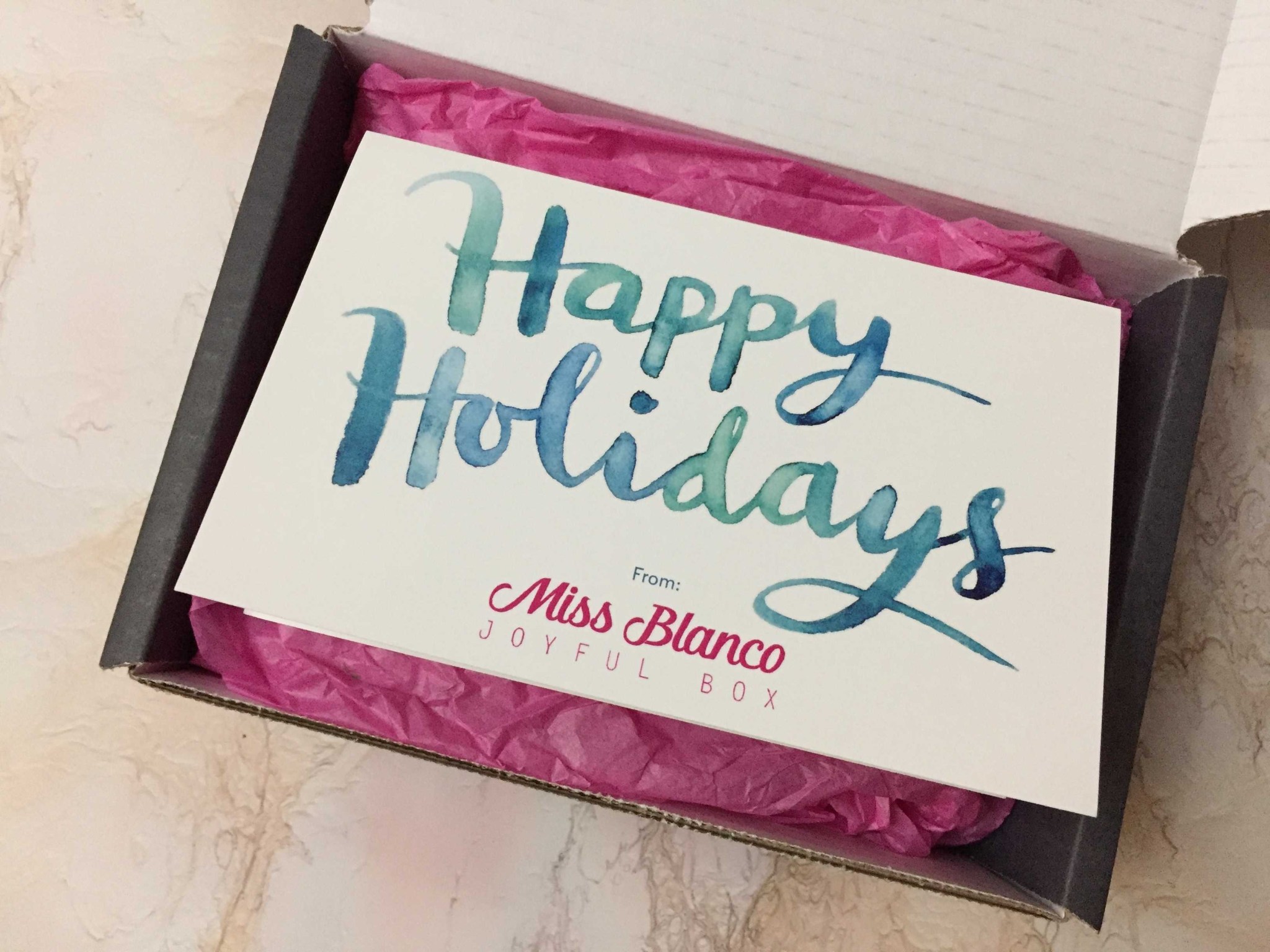 Miss Blanco Joyful Box December 2016 Subscription Box Review + Coupon ...