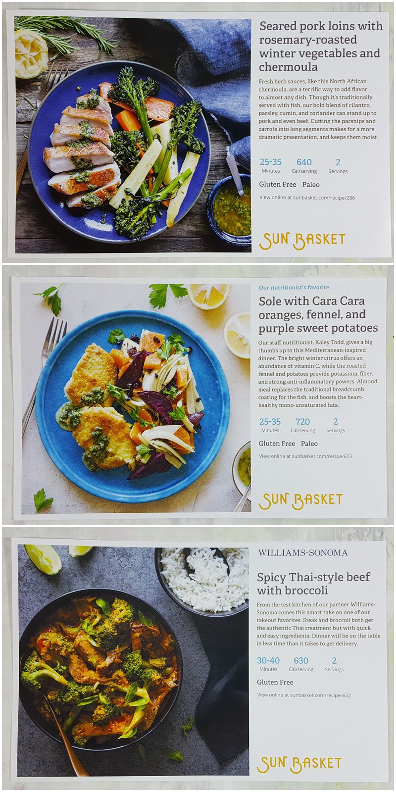 Sun Basket December 2016 (wk. 1) Subscription Review + Free 3 Meals ...