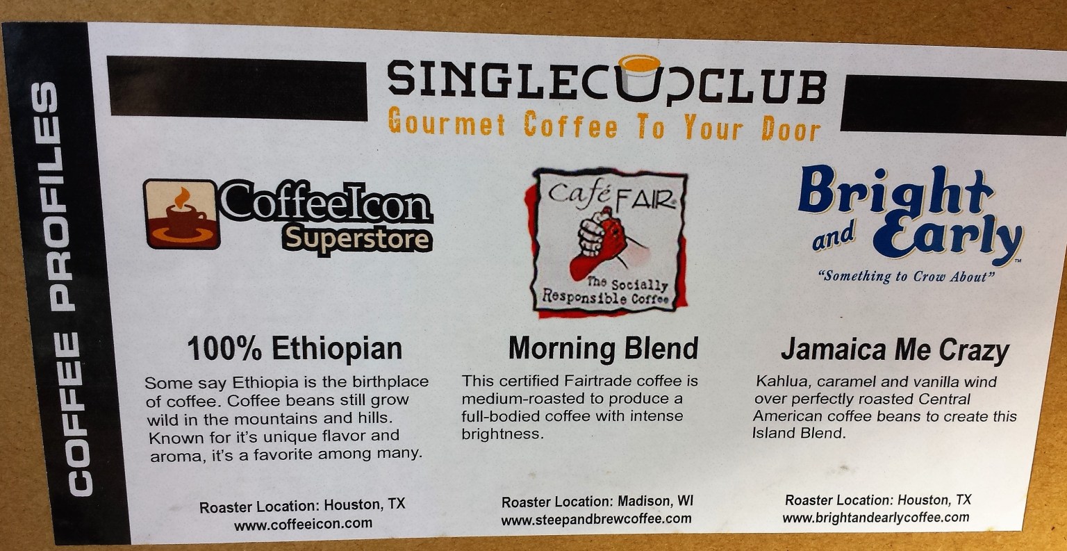 Single Cup Club Coffee Subscription Box Review + Coupon - January 2017 ...