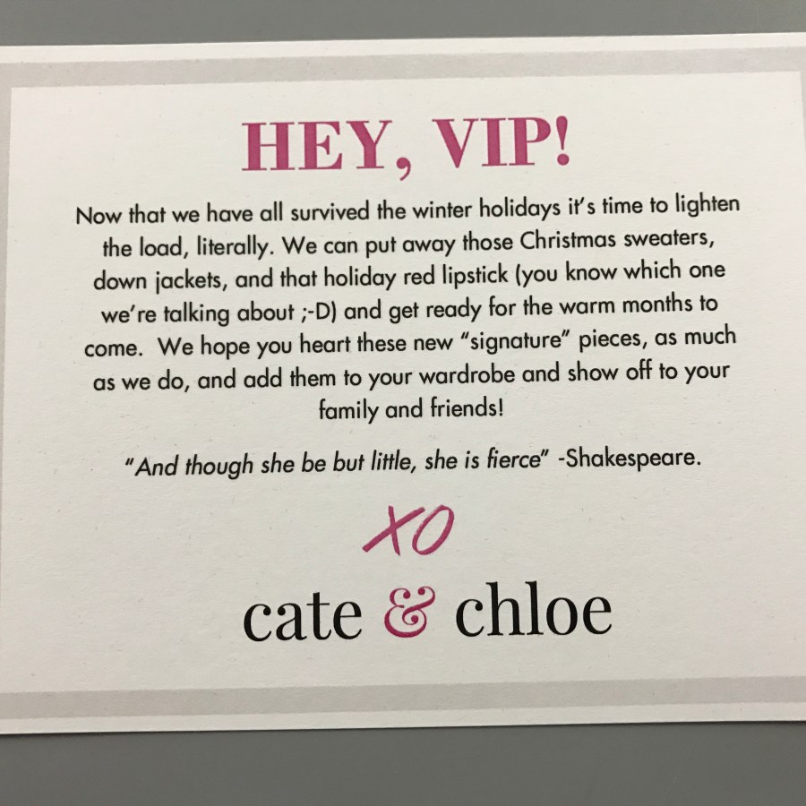 Cate & Chloe VIP Jewelry Subscription Box Review - February 2017 ...