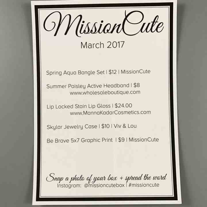 Mission Cute March 2017 Subscription Box Review + Coupon - hello ...